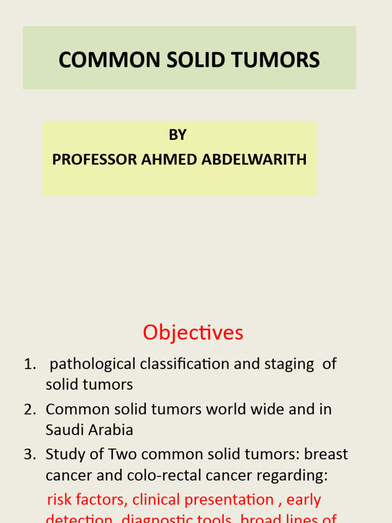 Lecture 11-Common Solid Tumors | PDF | Cancer | Carcinoma