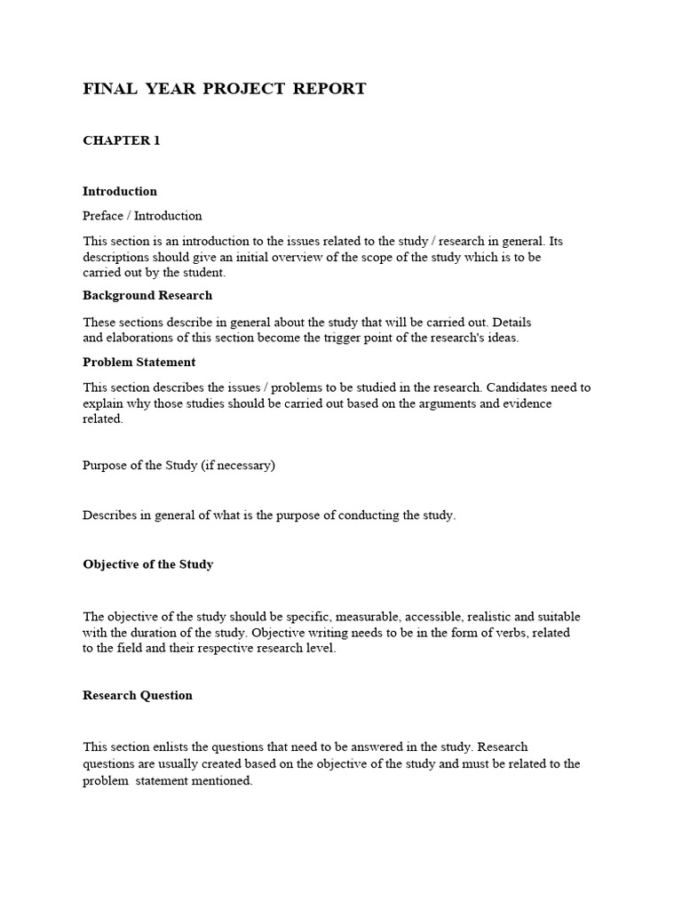 Chapter 1 Final Year Project Report | PDF | Hypothesis | Theory