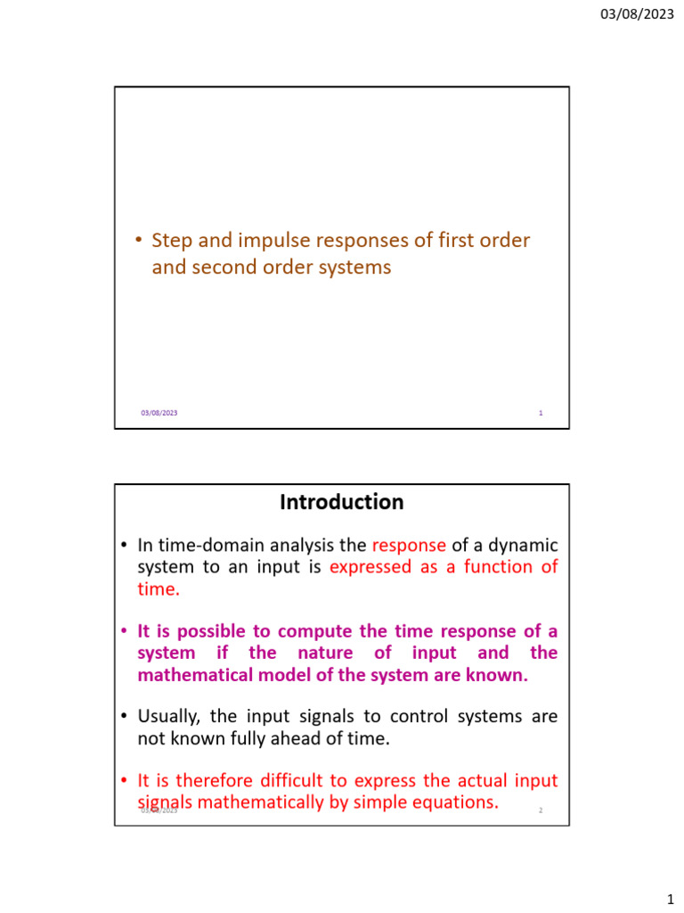 TE - Unit - II - Part - II | PDF | Damping | Steady State