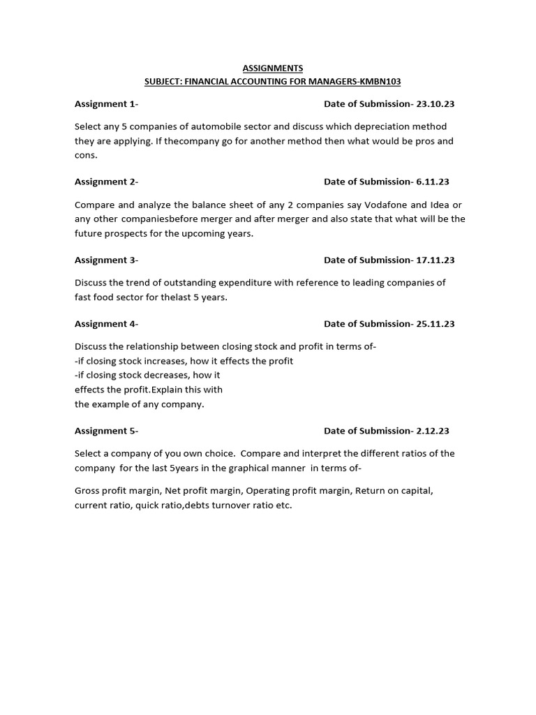 Assignment Financial Accounting | PDF | Debits And Credits | Investing