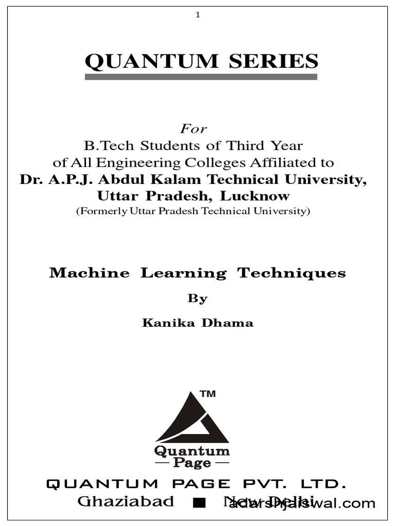 Machine Learning Techniques Quantum | PDF | Machine Learning | Cluster ...