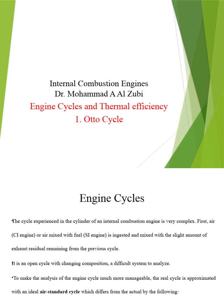 Engine Cycles (Otto) | PDF | Internal Combustion Engine | Vehicle Technology