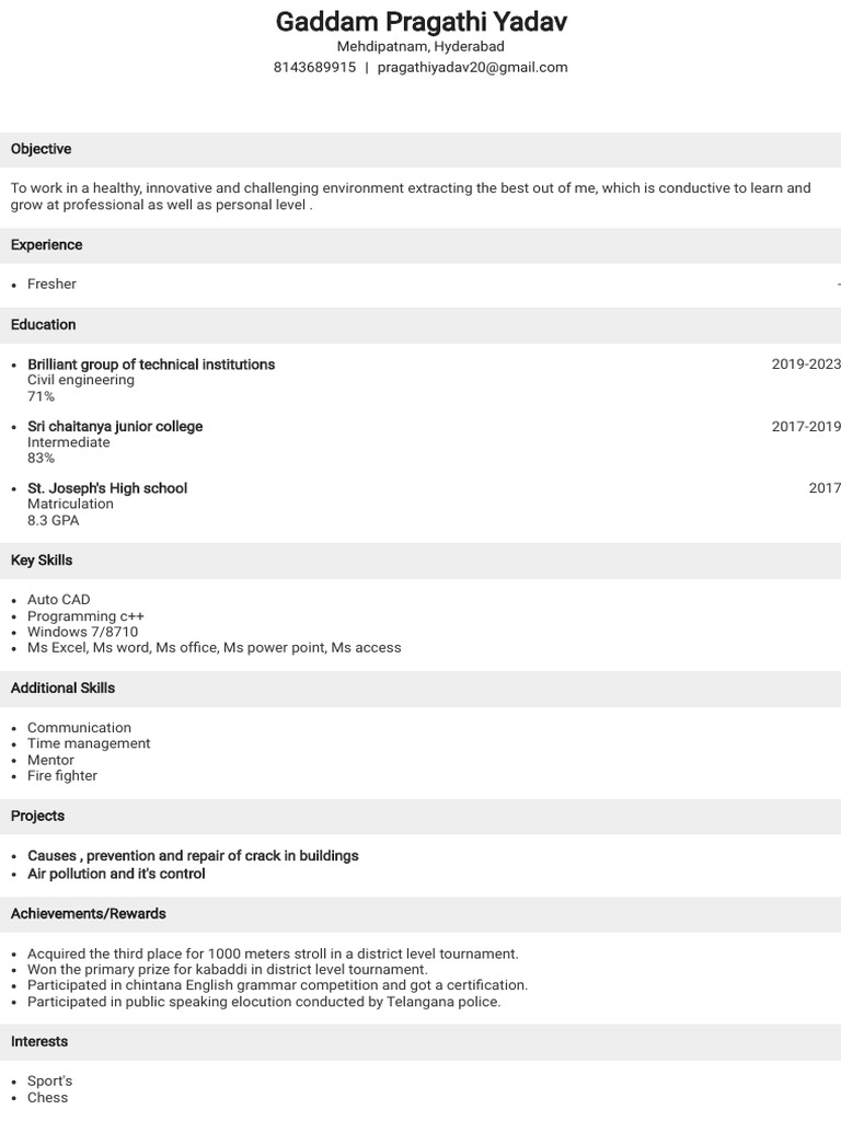 Gaddam Pragathi Yadav | PDF