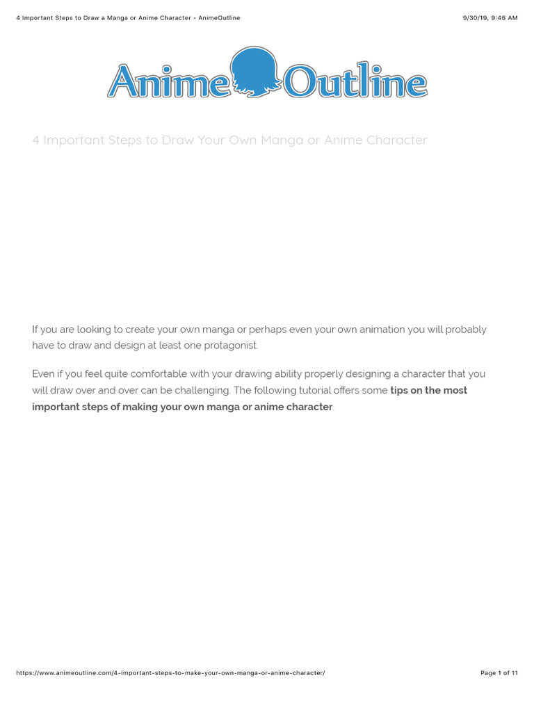 4 Important Steps To Draw A Manga or Anime Character - AnimeOutline ...