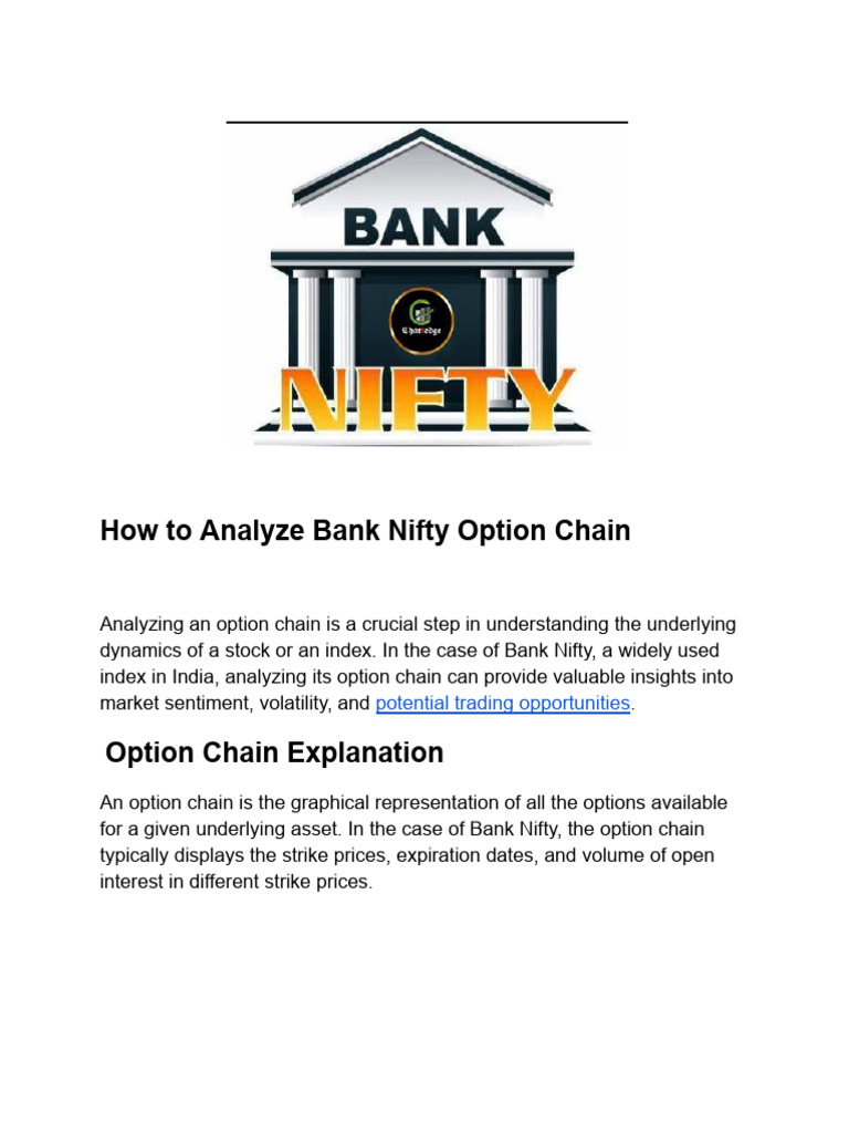 Bank Nifty Option Chain Analysis Guide | PDF | Option (Finance) | Put ...