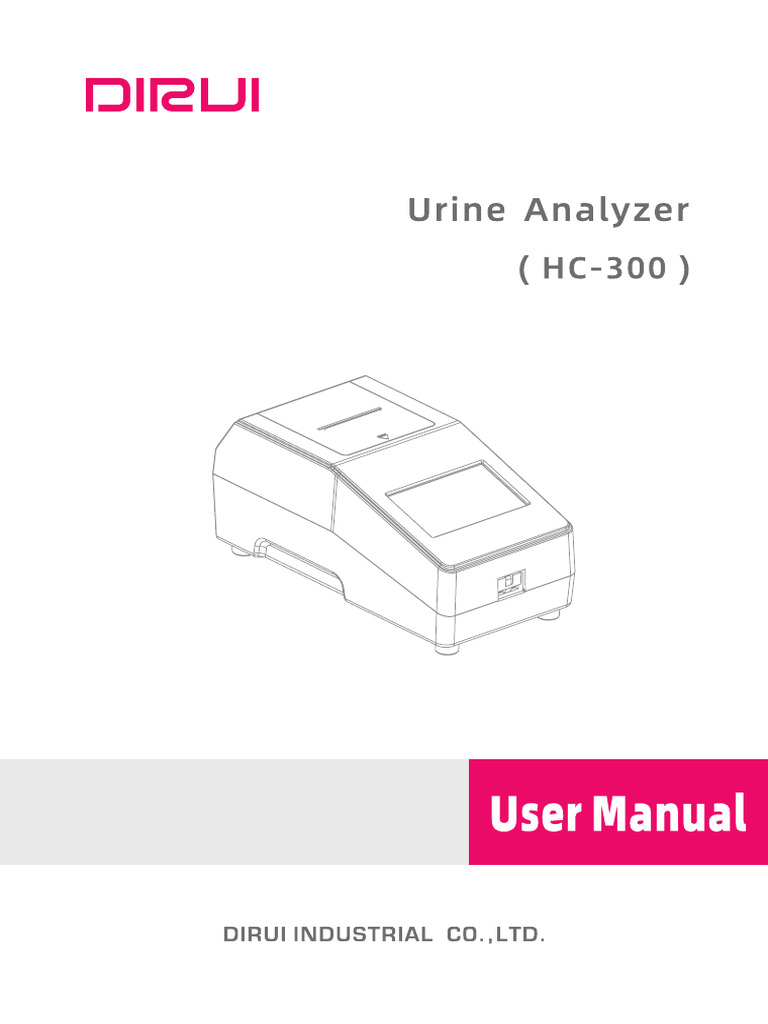 HC-300 Urine Analyzer User Manual | PDF | Power Supply | Waste