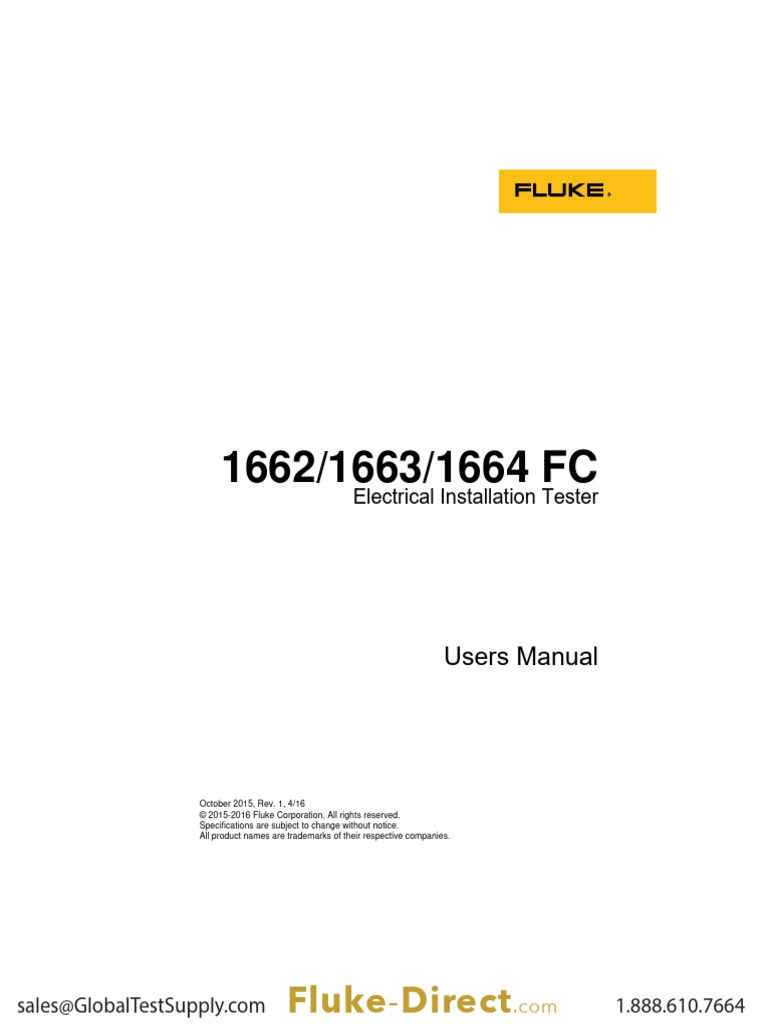 Fluke 1664 FC User Manual Overview | PDF | Mains Electricity | Ac Power ...