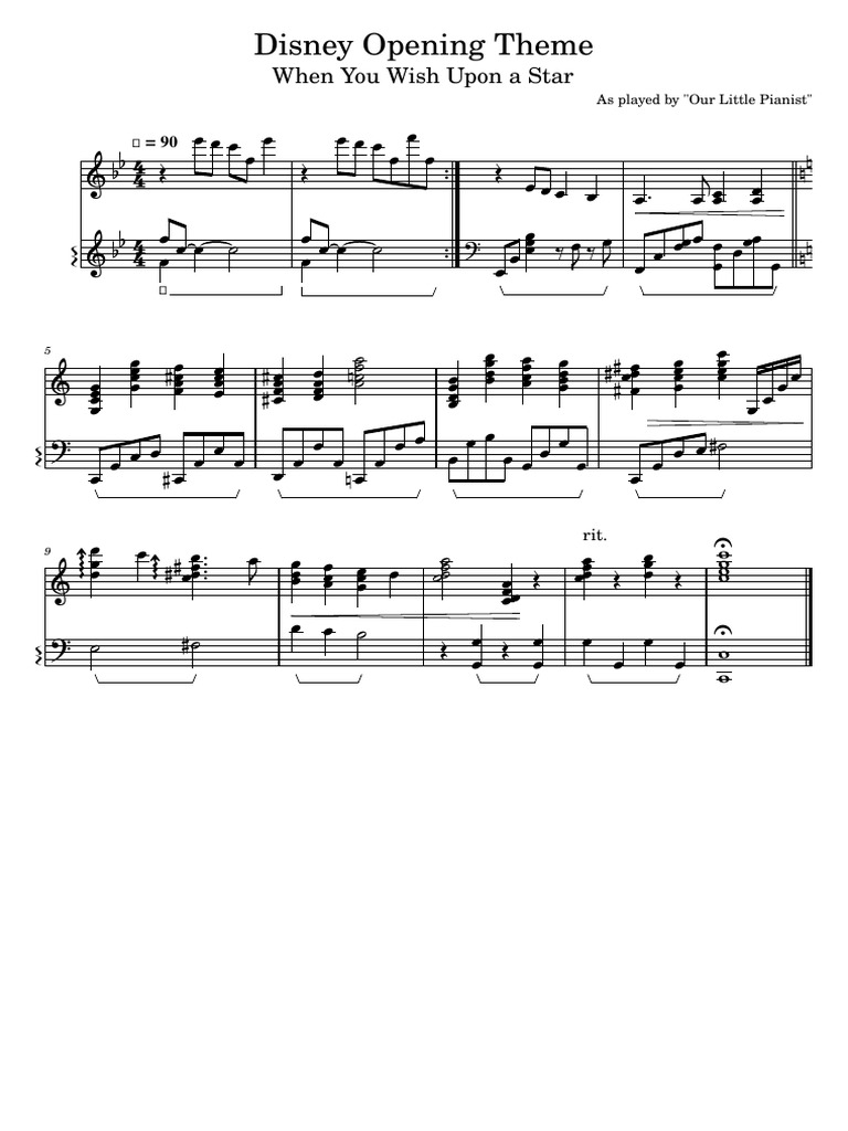 Disney Opening Theme | PDF | The Walt Disney Company