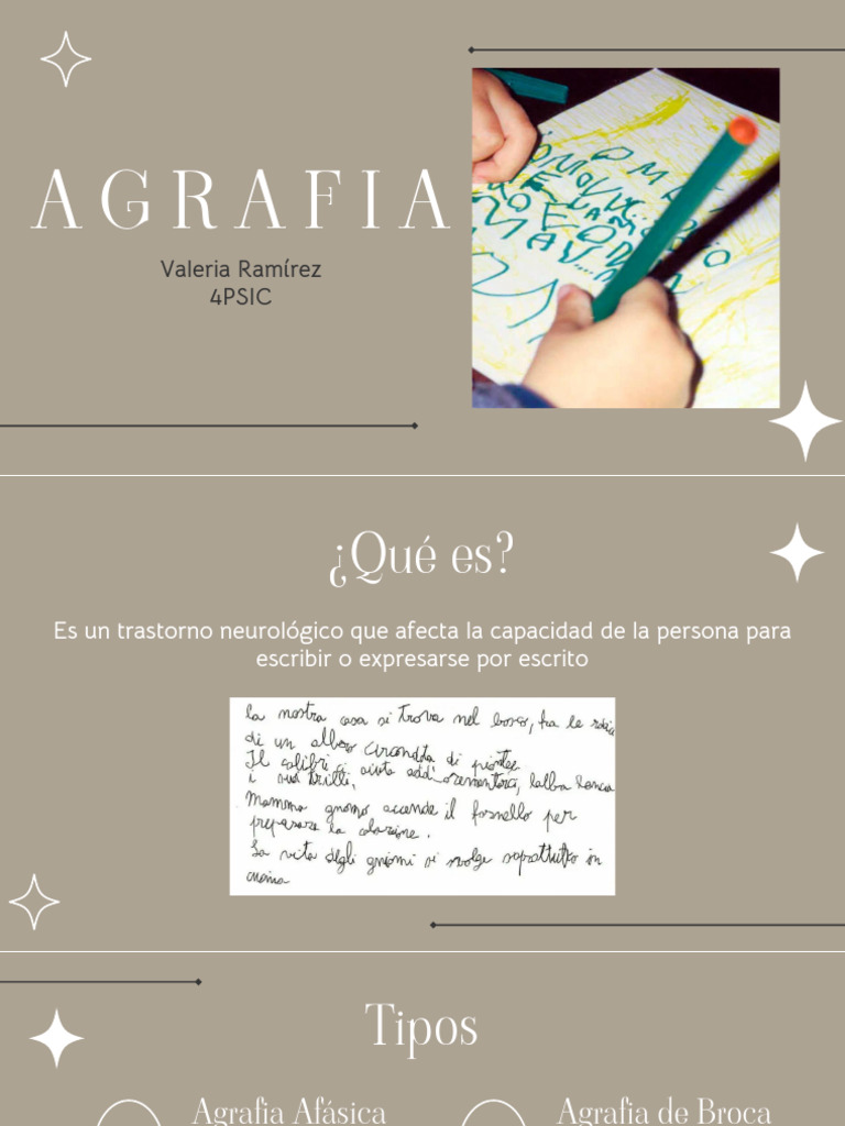 Tipos y Causas de la Agrafia | PDF | Afasia | Ciencias de la Salud
