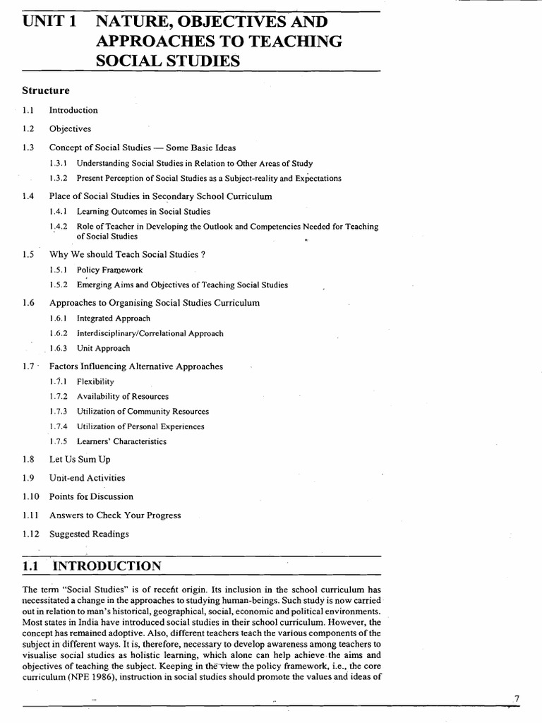 Unit 1 | PDF | Social Sciences | Curriculum