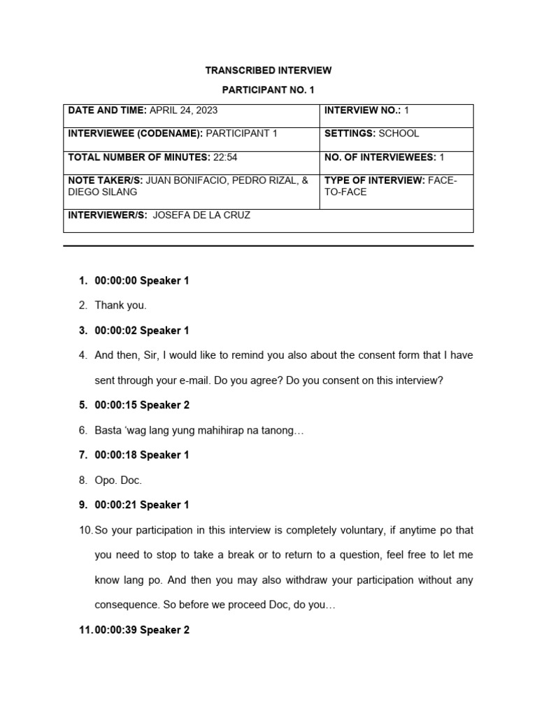 Sample Transcription | PDF