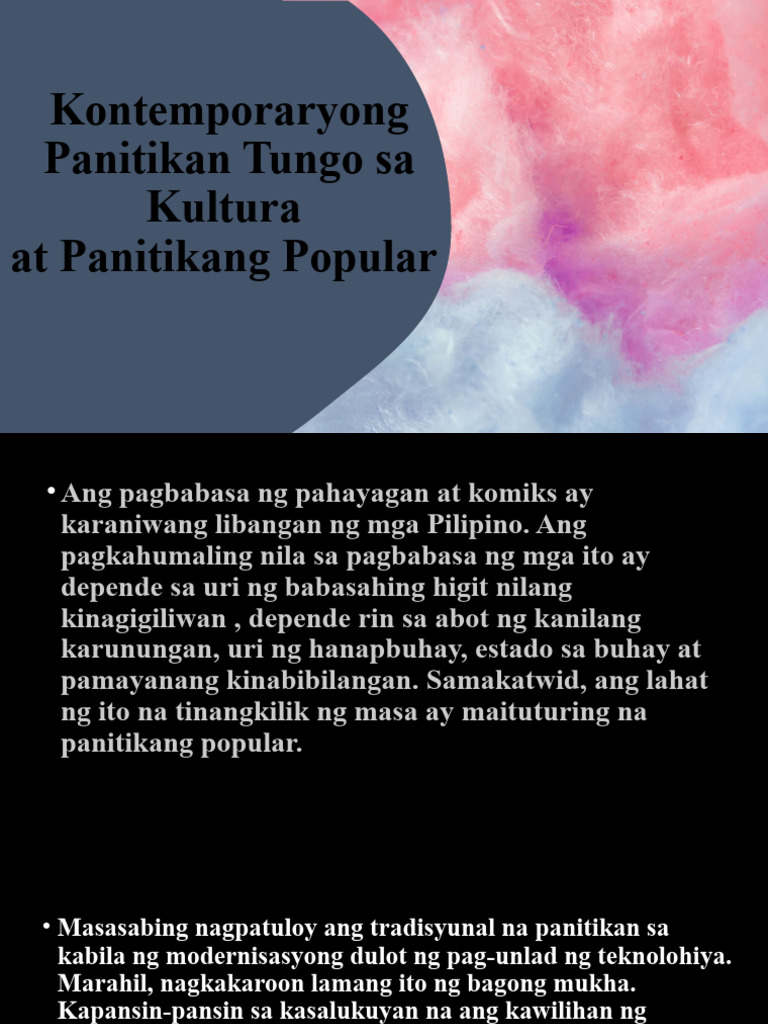 Kontemporaryong Panitikan Tungo Sa Kultura at Panitikang Popular | PDF