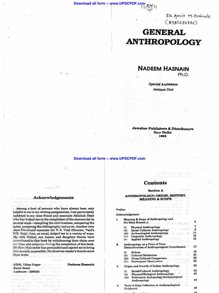 NADEEM HASNAIN General ANTHROPOLOGY | PDF
