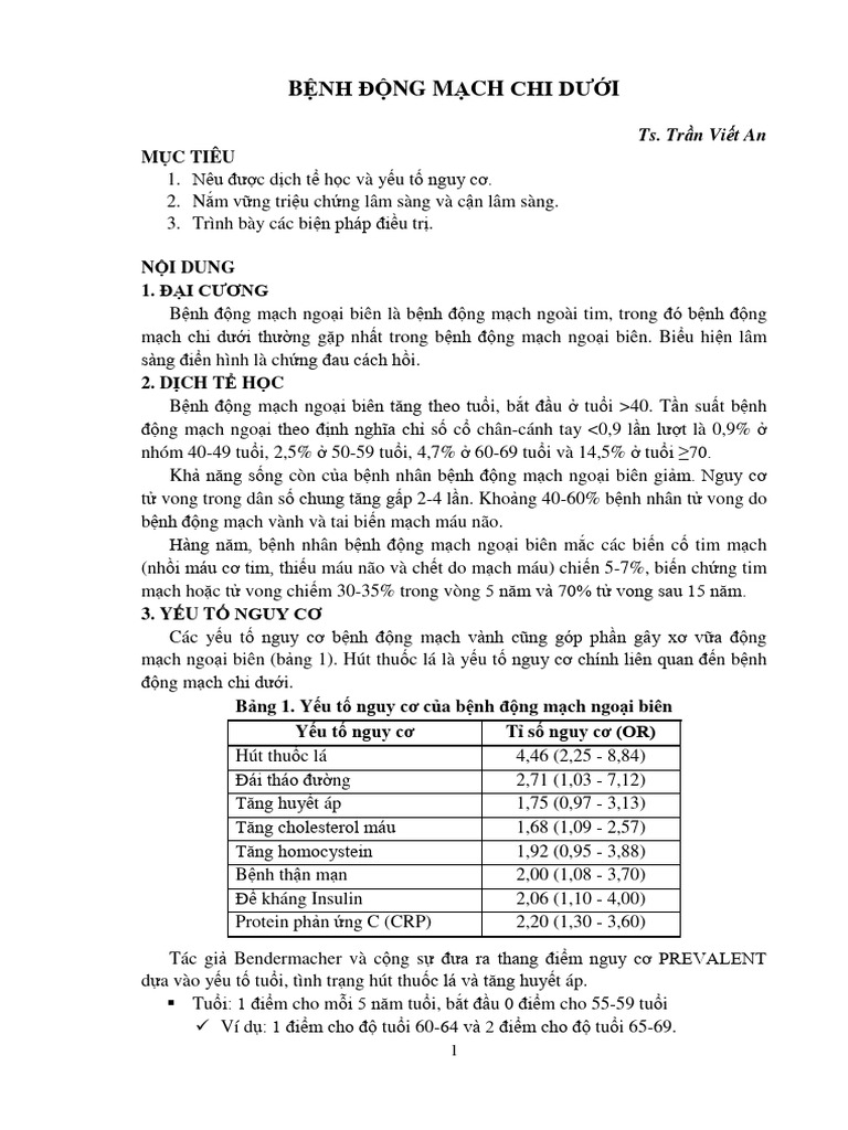 1benh Dong Mach Chi Duoi | PDF