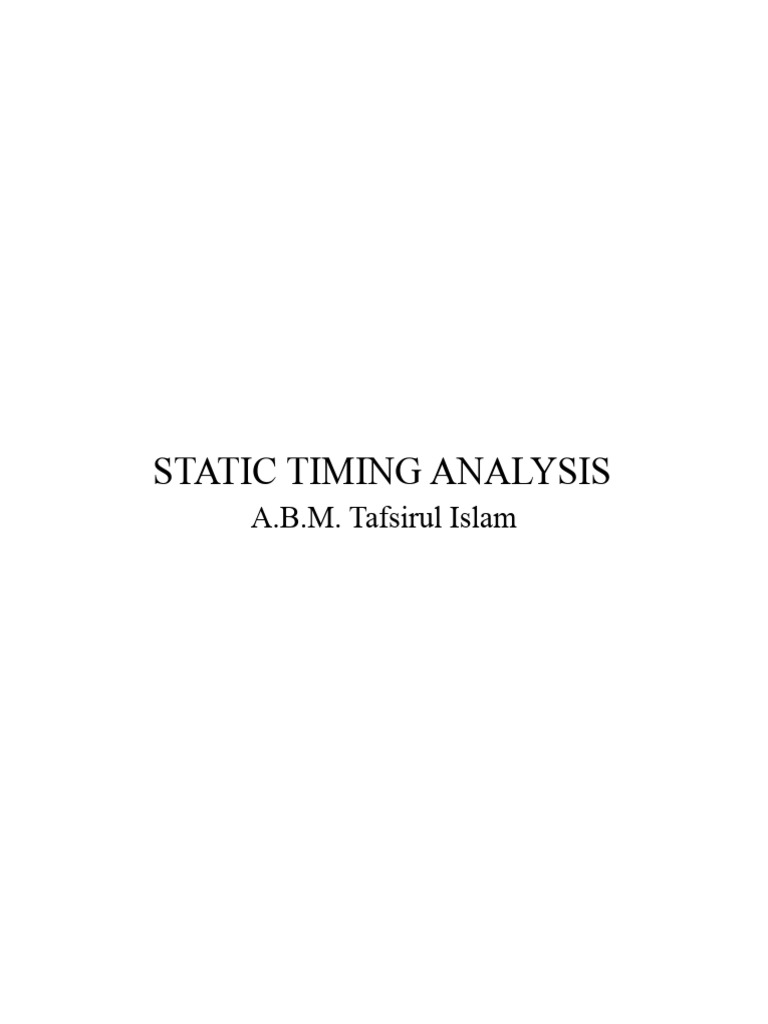 Static Timing Analysis (Sta) | PDF | Digital Electronics | Computer Science