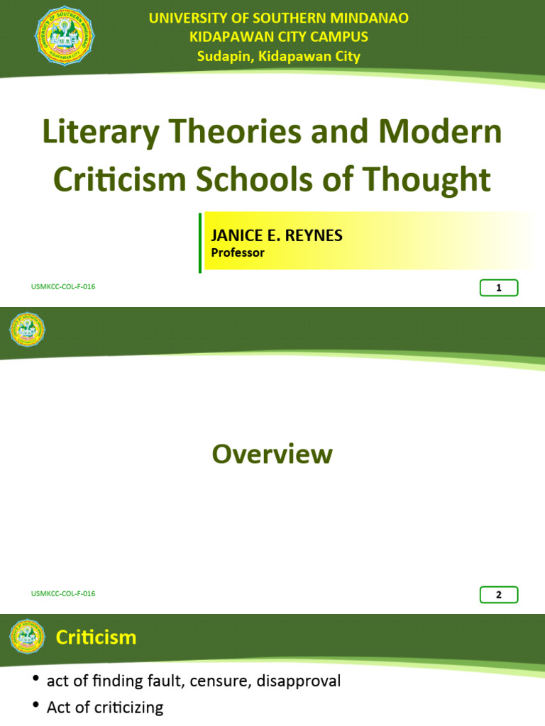 Literary Theories Overview | PDF | Literary Theory | Literary Criticism