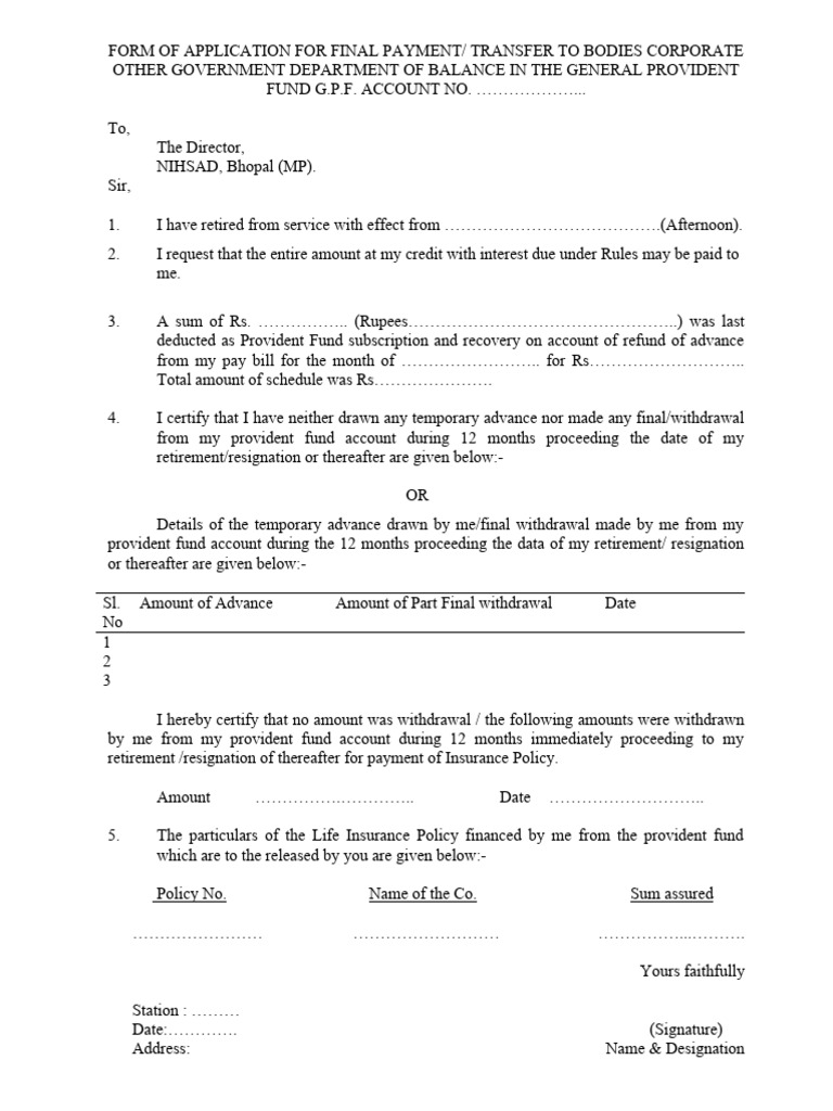 GPF Final Payment | PDF | Service Industries | Business Law