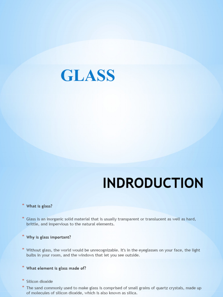 Glass Presentation .. | PDF | Glasses | Building Insulation