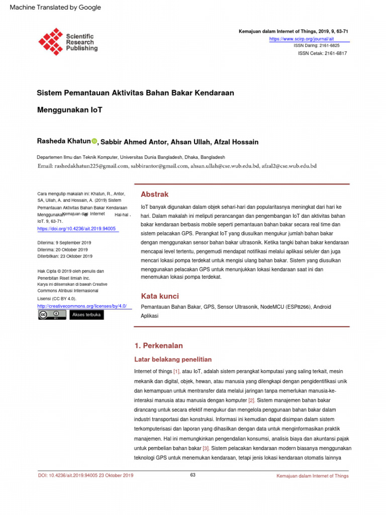 Vehicle Fuel Activities Monitoring System Using Io | PDF | Komputer ...