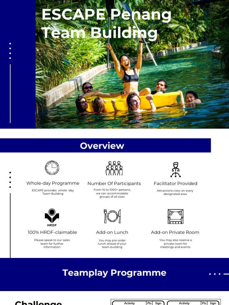 Team Building Activities at ESCAPE Penang | PDF | Career & Growth