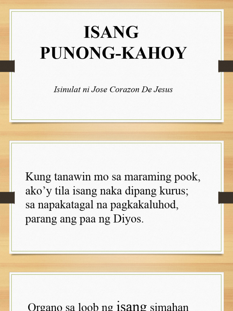 Isang Punong-Kahoy | PDF