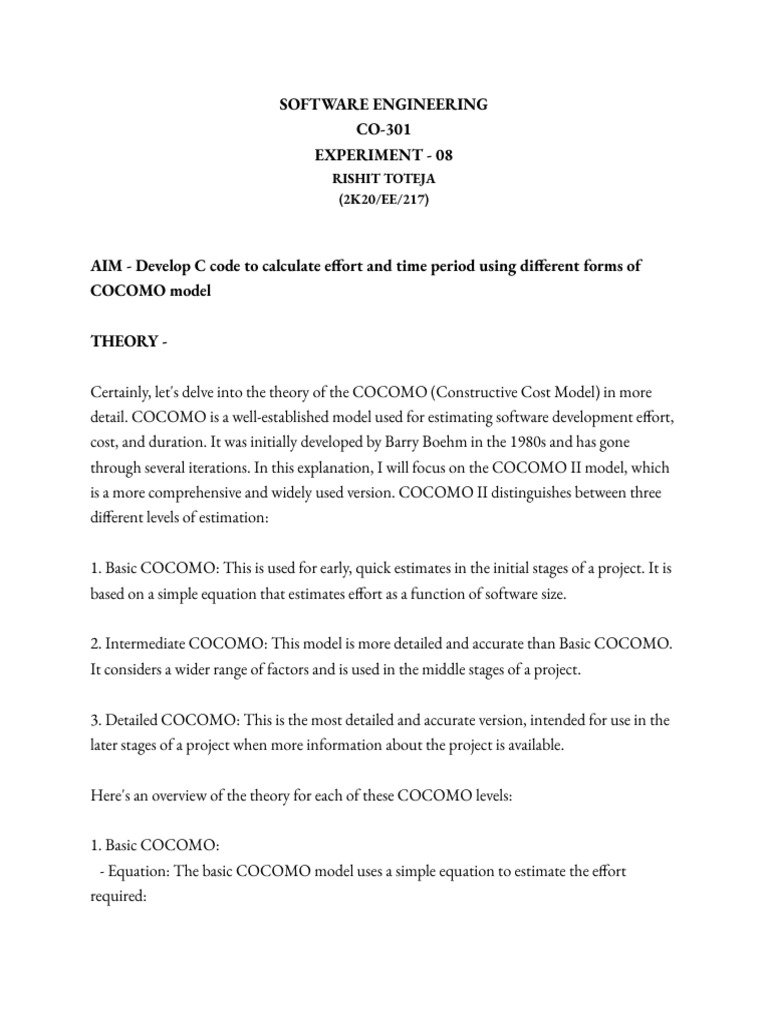 Experiment 08 Software Engineering Rishit Toteja 2k20 Ee 217 | PDF ... Experiment 08 Software Engineering Rishit Toteja 2k20 Ee 217 | PDF ...