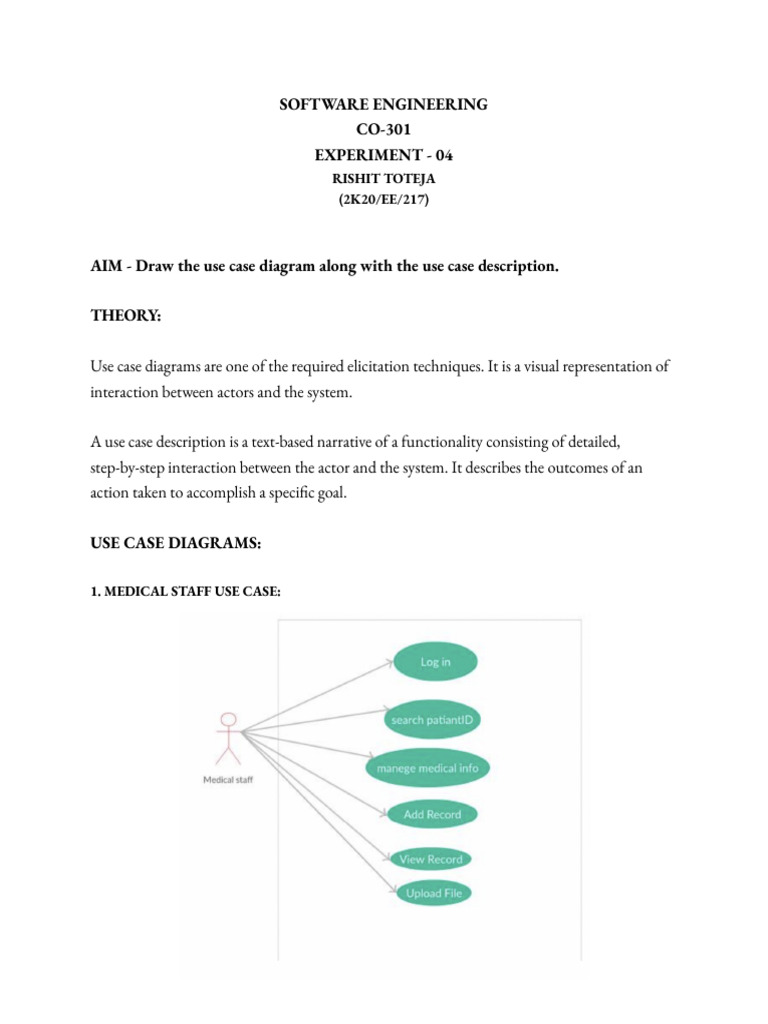Experiment 04 Software Engineering Rishit Toteja 2K20 Ee 217 | PDF | Use Case | Computing