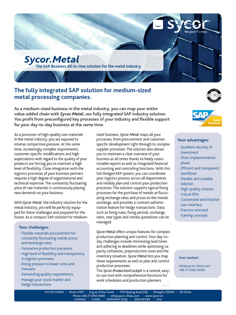 Sycor Metal China | PDF | Electronic Data Interchange | Logistics