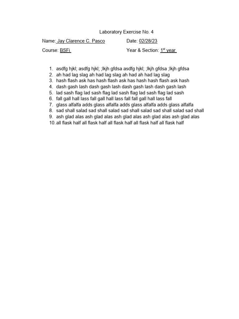 Laboratory Exercise No 4 A Pdf 