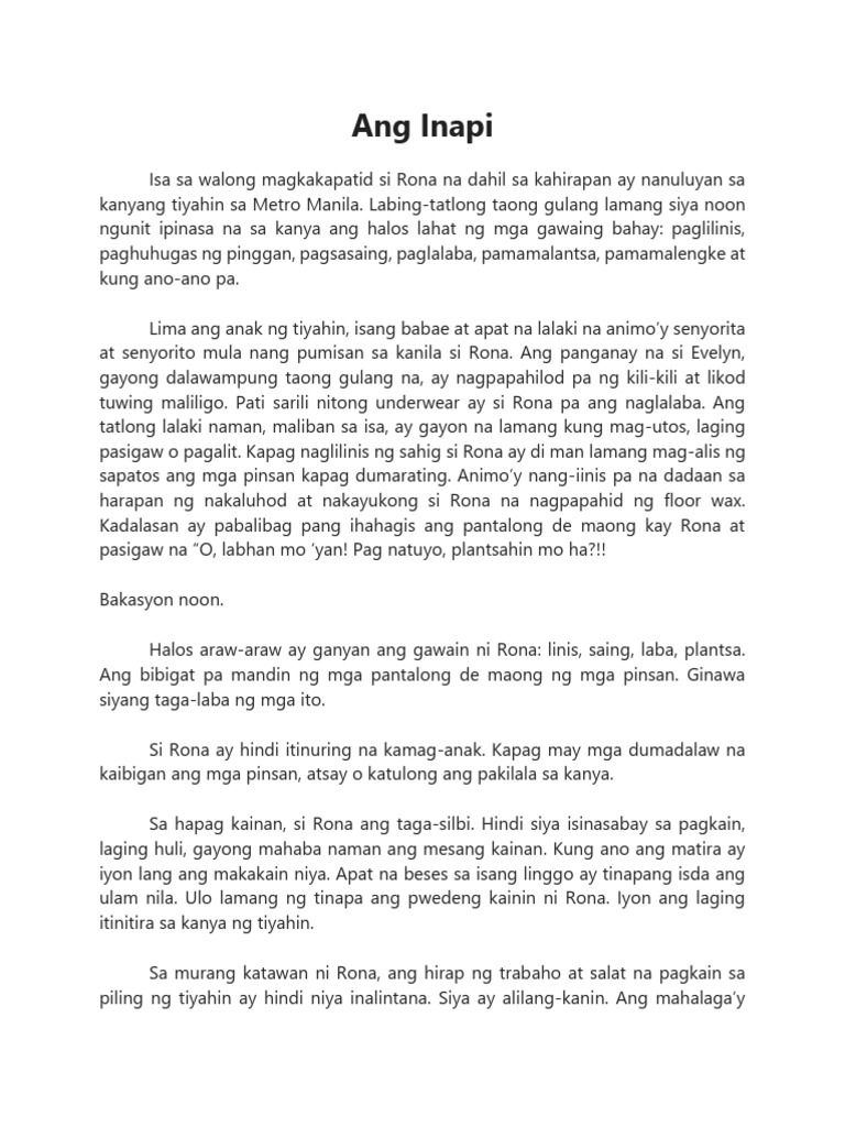 Ang Inapi | PDF