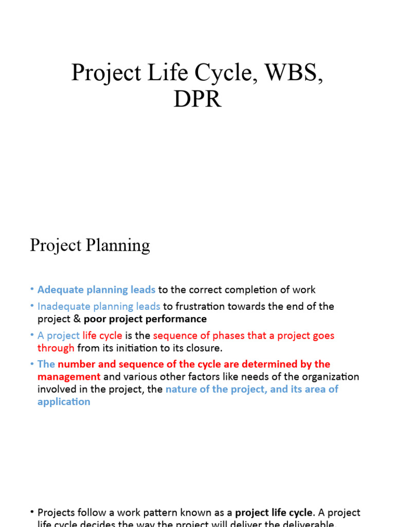Project Life Cycle, WBS DPR | PDF | Project Management | Business