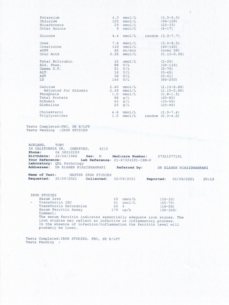Blood Test Result Oct 2022 | PDF Blood Test Result Oct 2022 | PDF