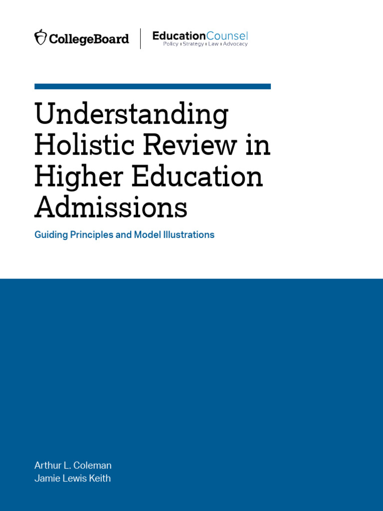 Understanding Holistic Review He Admissions | PDF | Institution | Policy