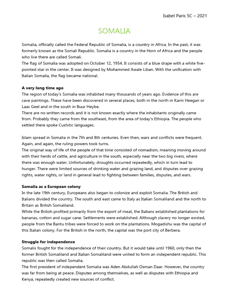 Somalia | PDF | Somalia | Africa