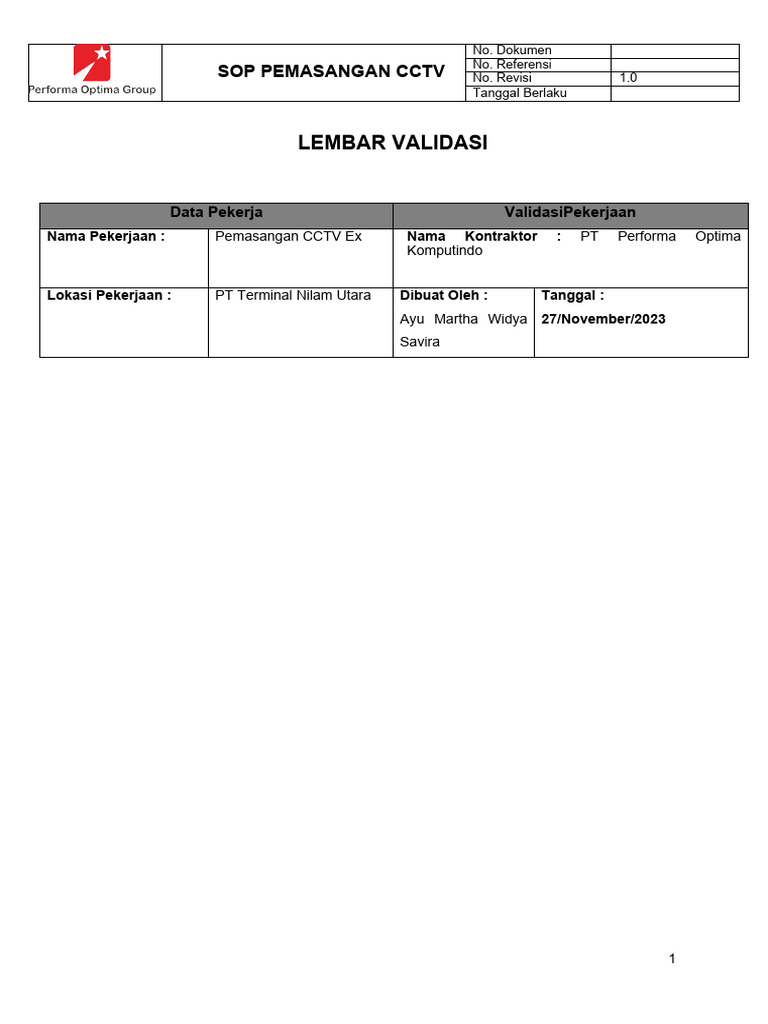 Sop CCTV | PDF