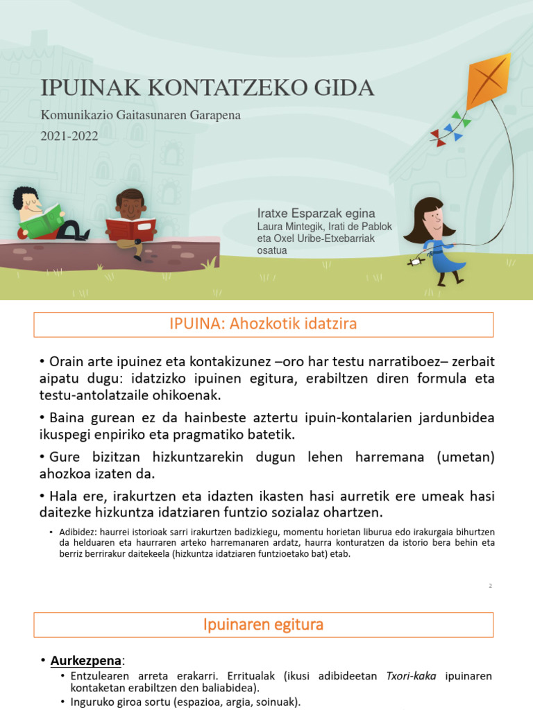 Ipuinak Kontatzeko Gida | PDF