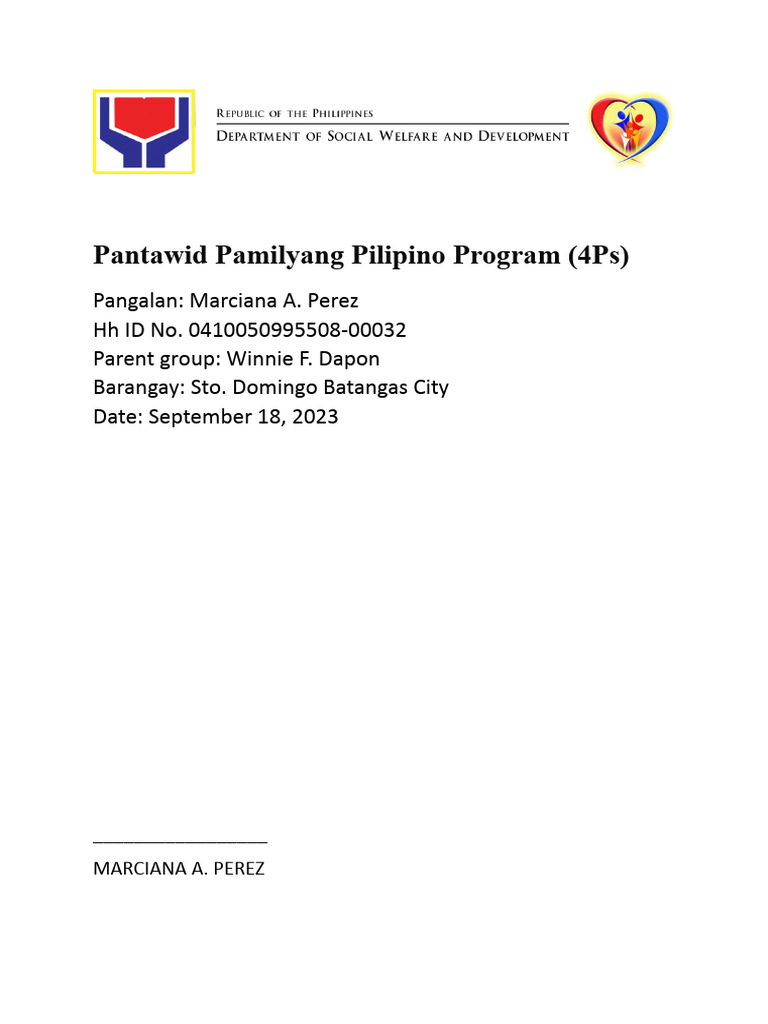 Pantawid Pamilyang Pilipino Program | PDF