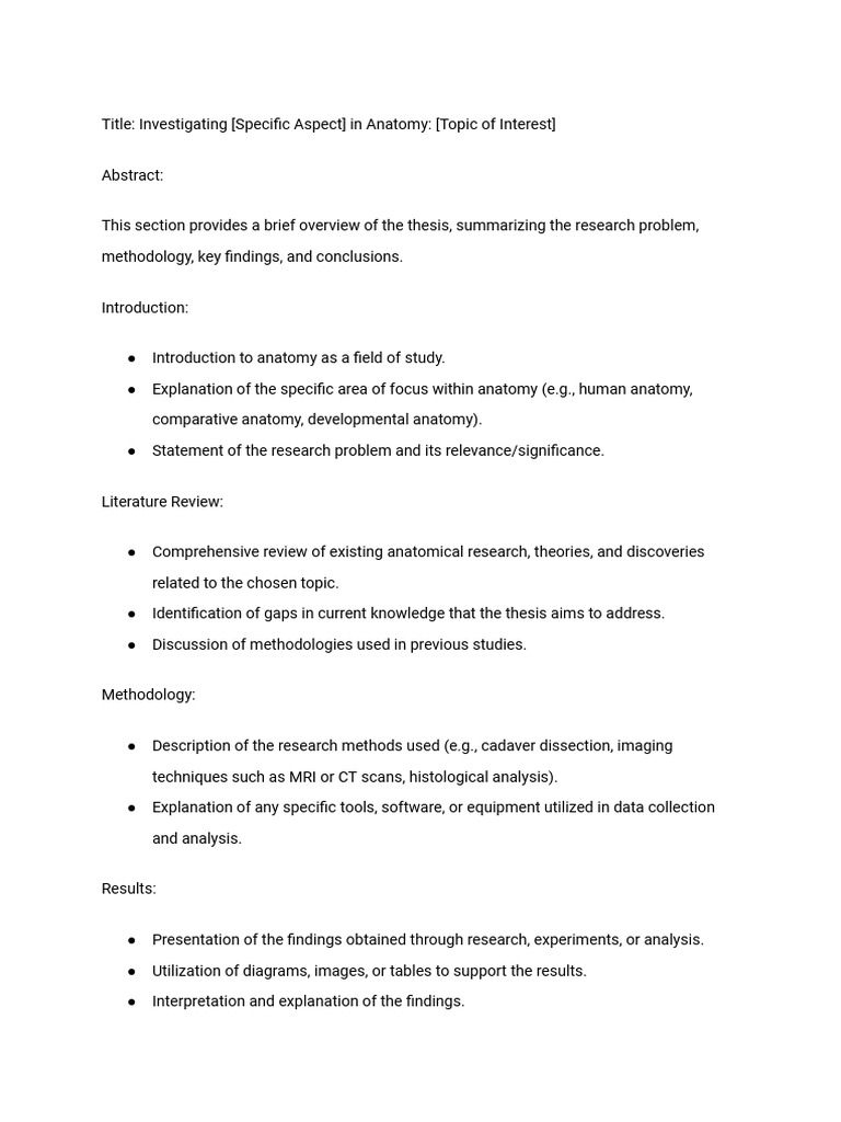 Anatomy Thesis | PDF