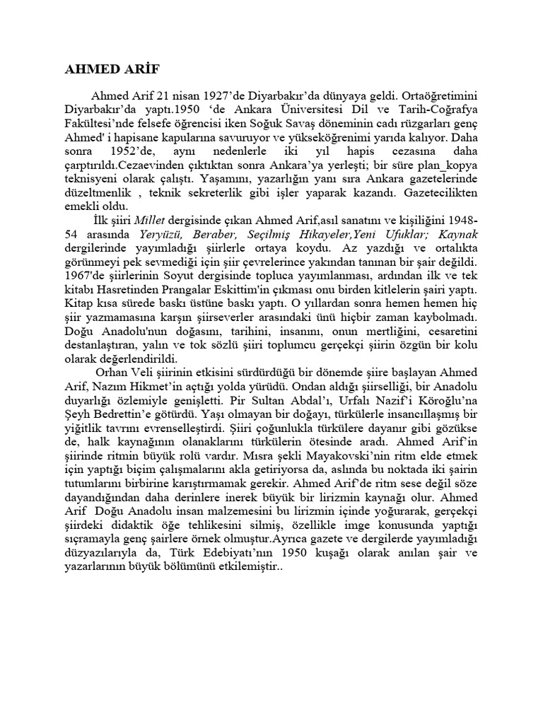 AHMED ARİF 10 | PDF