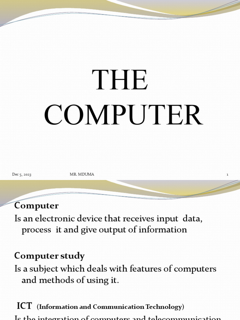 The Computer | PDF | Computer Data Storage | Printer (Computing)
