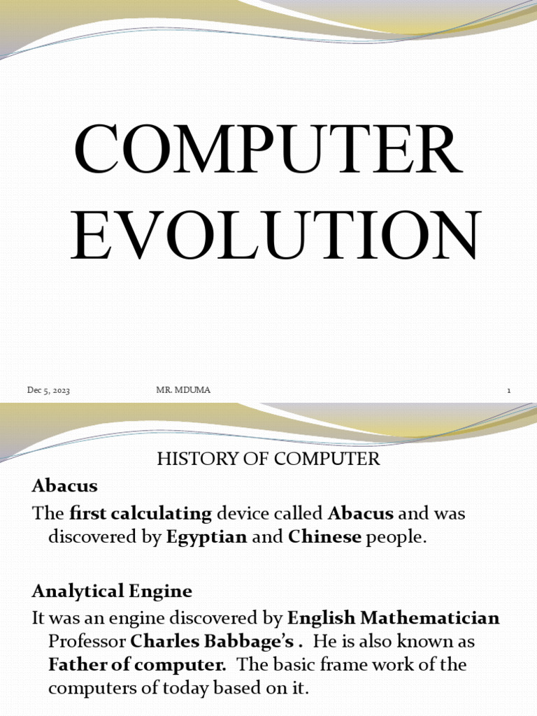 Computer Evolution | PDF | Hard Disk Drive | Byte
