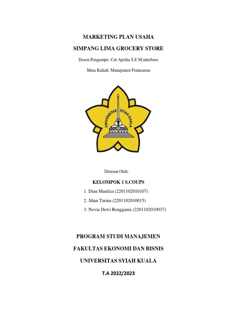 Rencana Pemasaran Simpang Lima Grocery | PDF