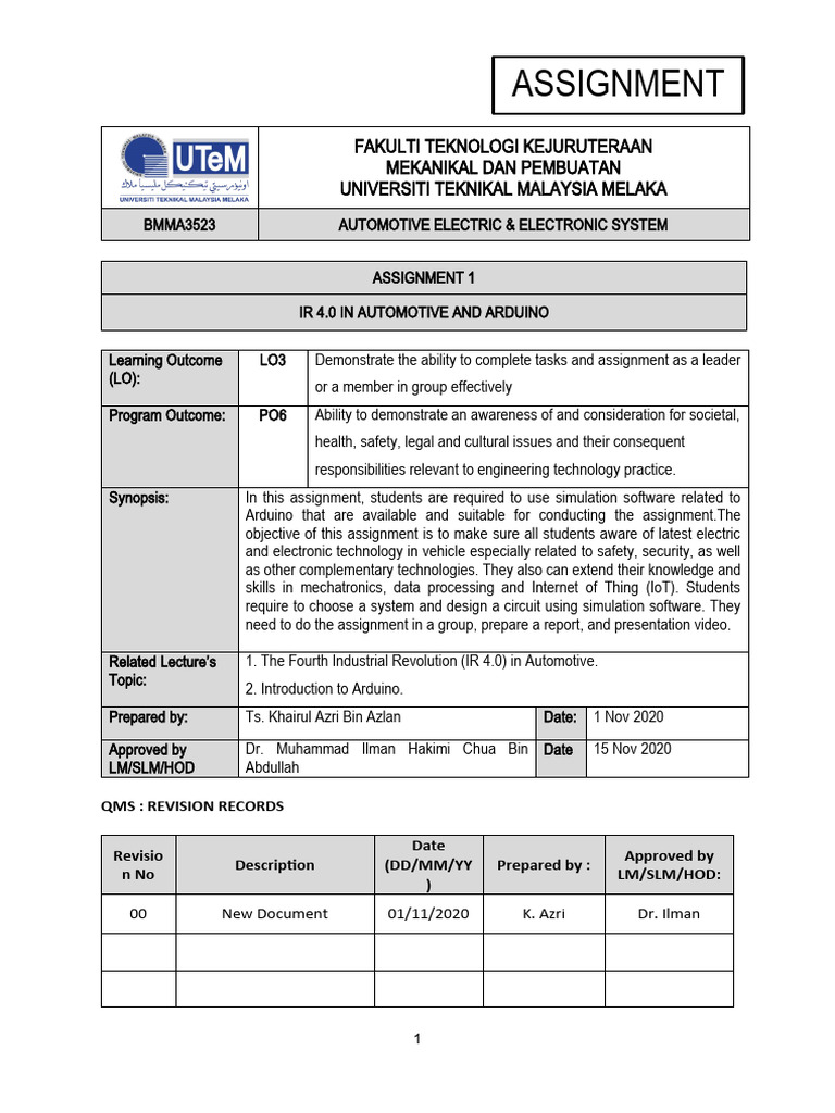 Assignment Sheet - New Format | PDF | Internet Of Things | Mechatronics