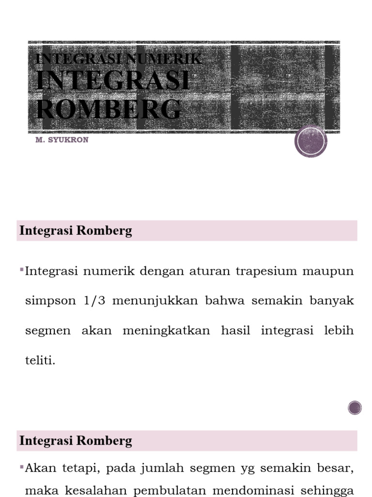 Kuliah INTEGRASI Romberg | PDF