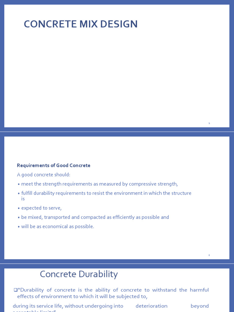 3 Concrete Mix Design | PDF | Concrete | Building Technology