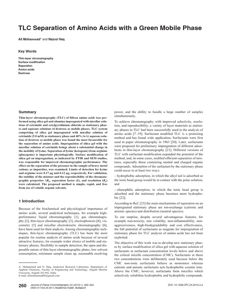 Amino Acids Tlc Fulltext Pdf Thin Layer Chromatography Chromatography