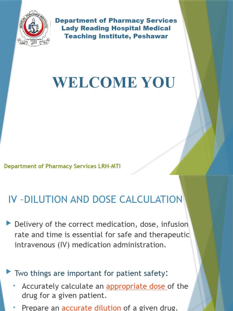 IV Dilution (Autosaved) | PDF | Chemistry | Dose (Biochemistry)