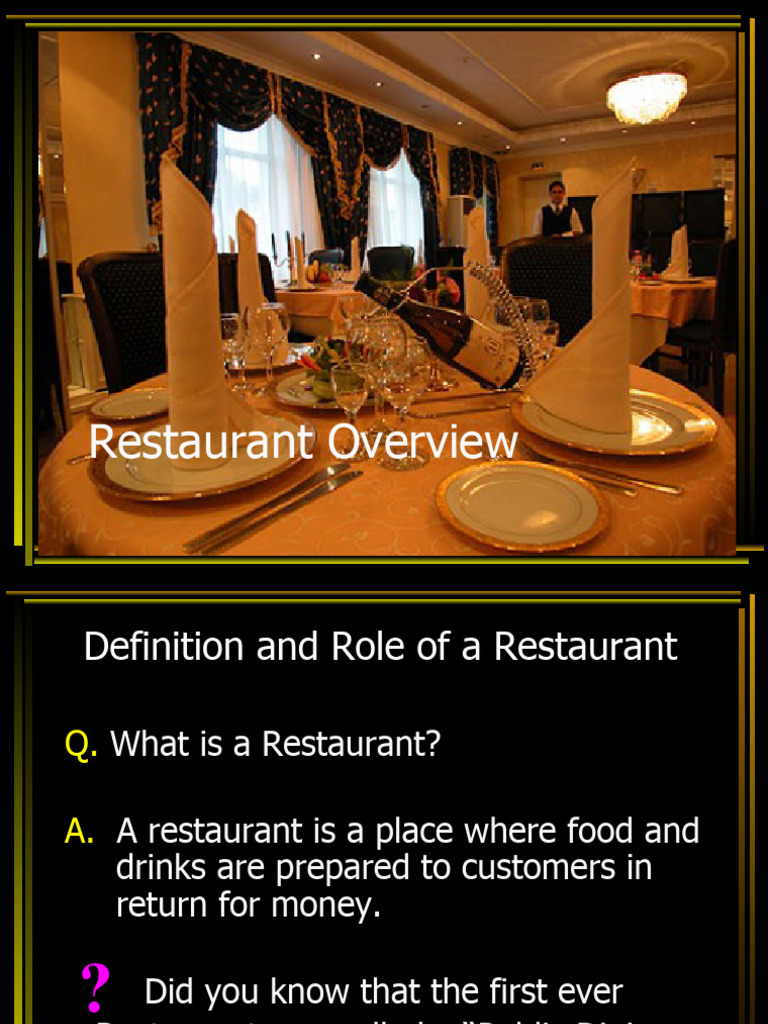 Restaurant Overview | PDF | Restaurants | Menu