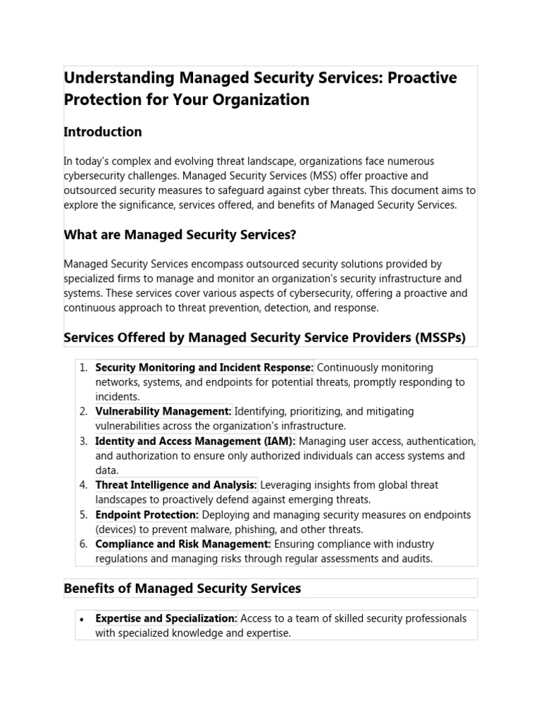 Understanding Managed Security Services | PDF | Security | Computer ...