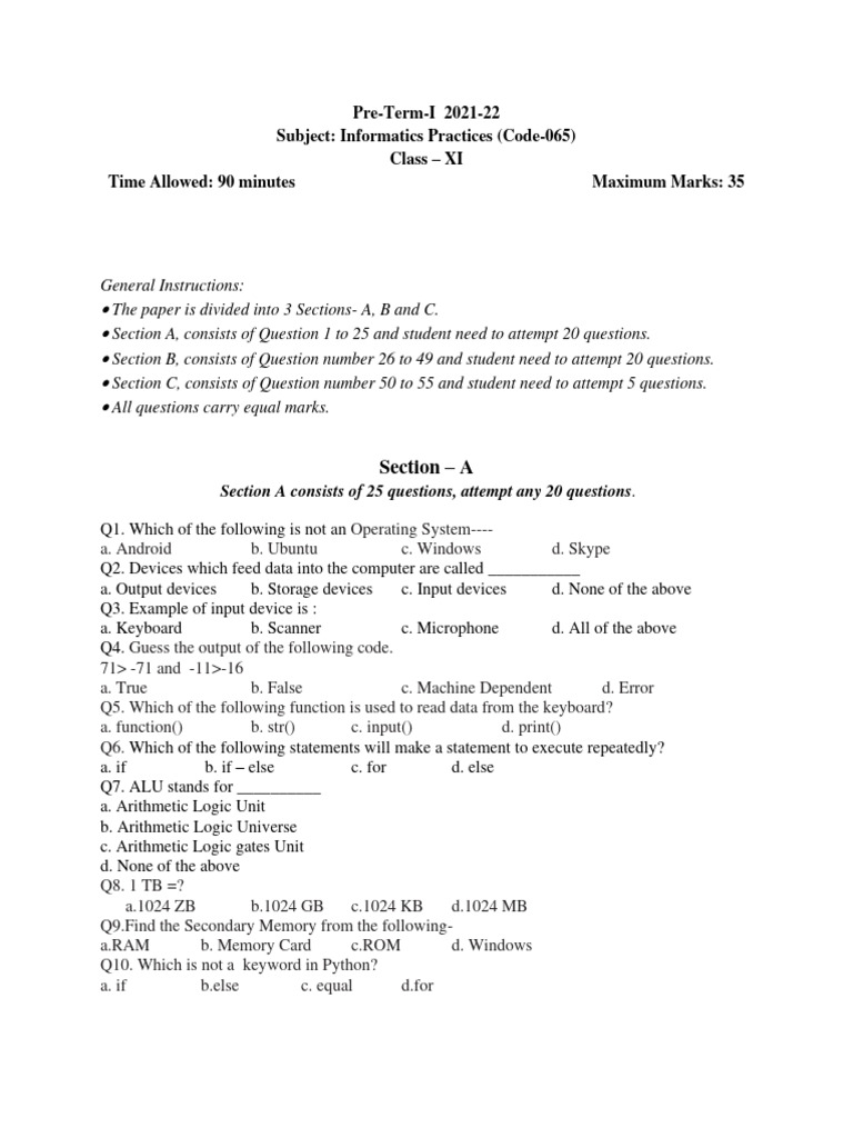 XIInfo Pract Term1302 | PDF | Input/Output | Central Processing Unit